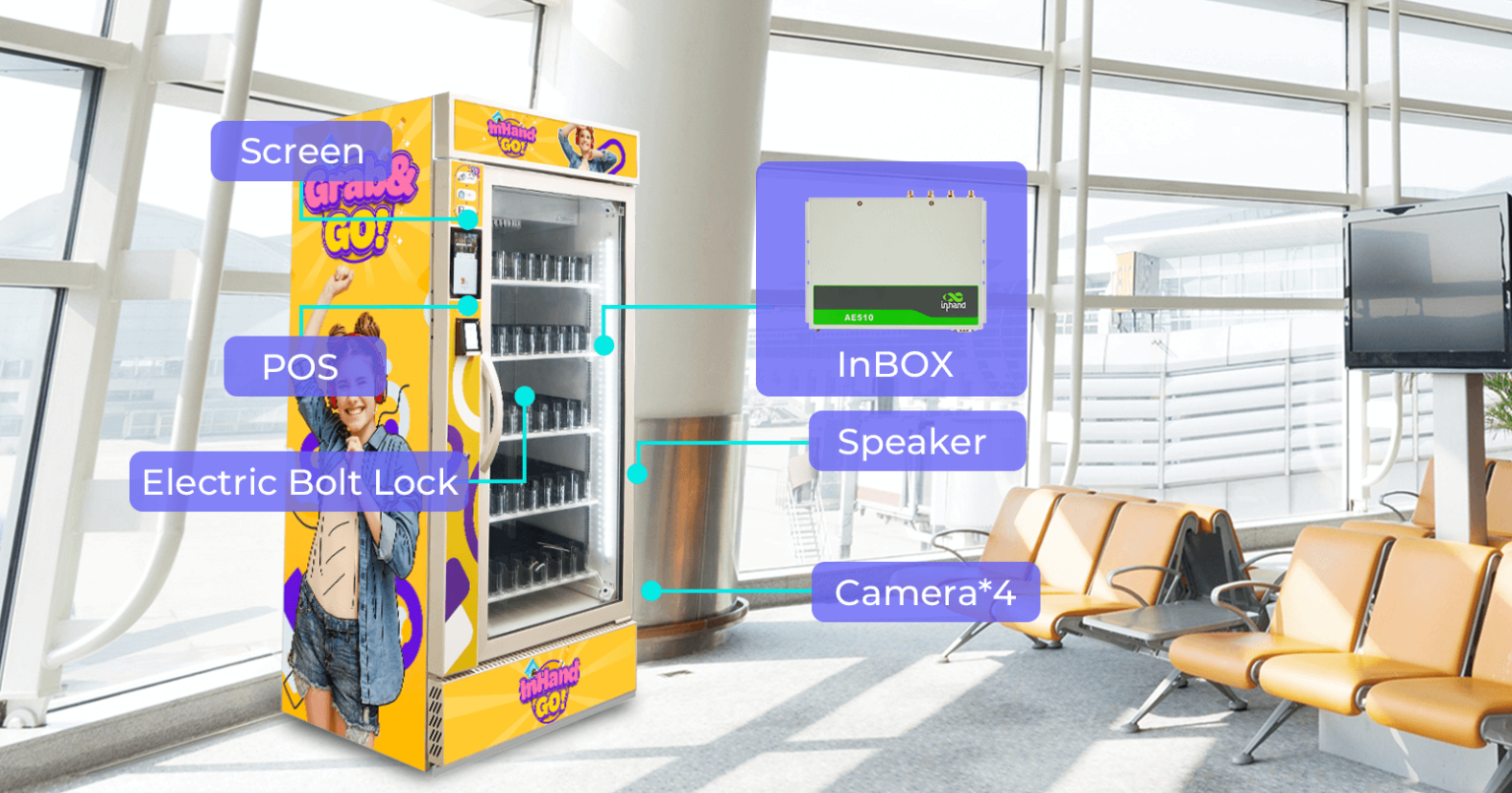 Grab & Go AI Smart Vending Cooler System - InHand Networks